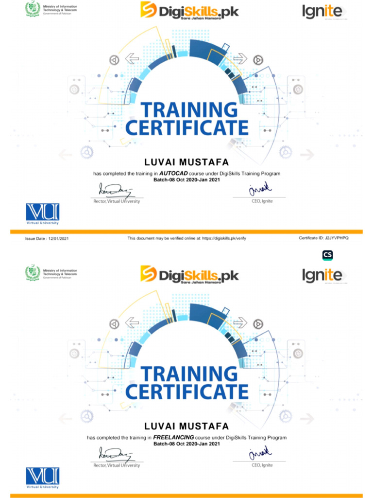 DigiSkill AUTOCAD Certificate | PDF