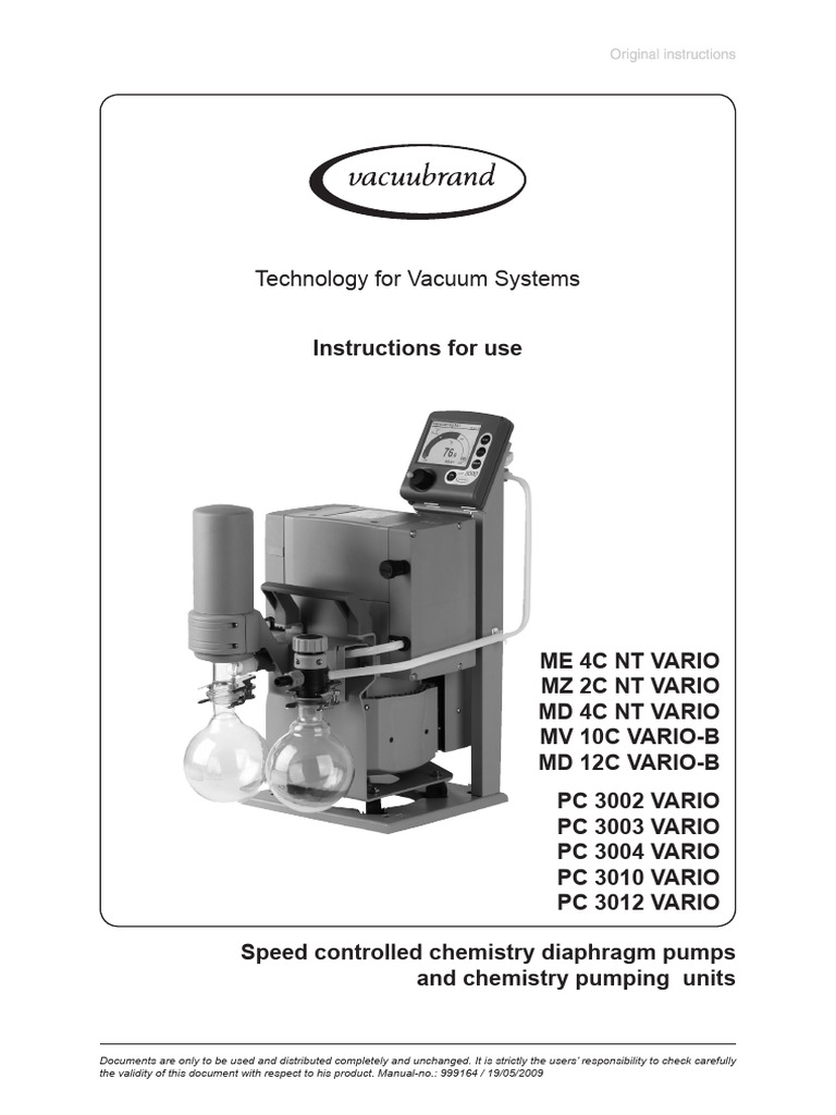 Vacubrand_MZ_2C_NT_manual | PDF | Pump | Vacuum