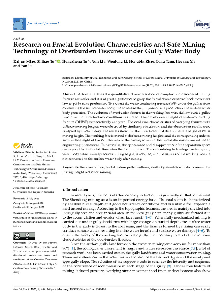Research on Fractal Evolution Characteristics and Safe Mining ...