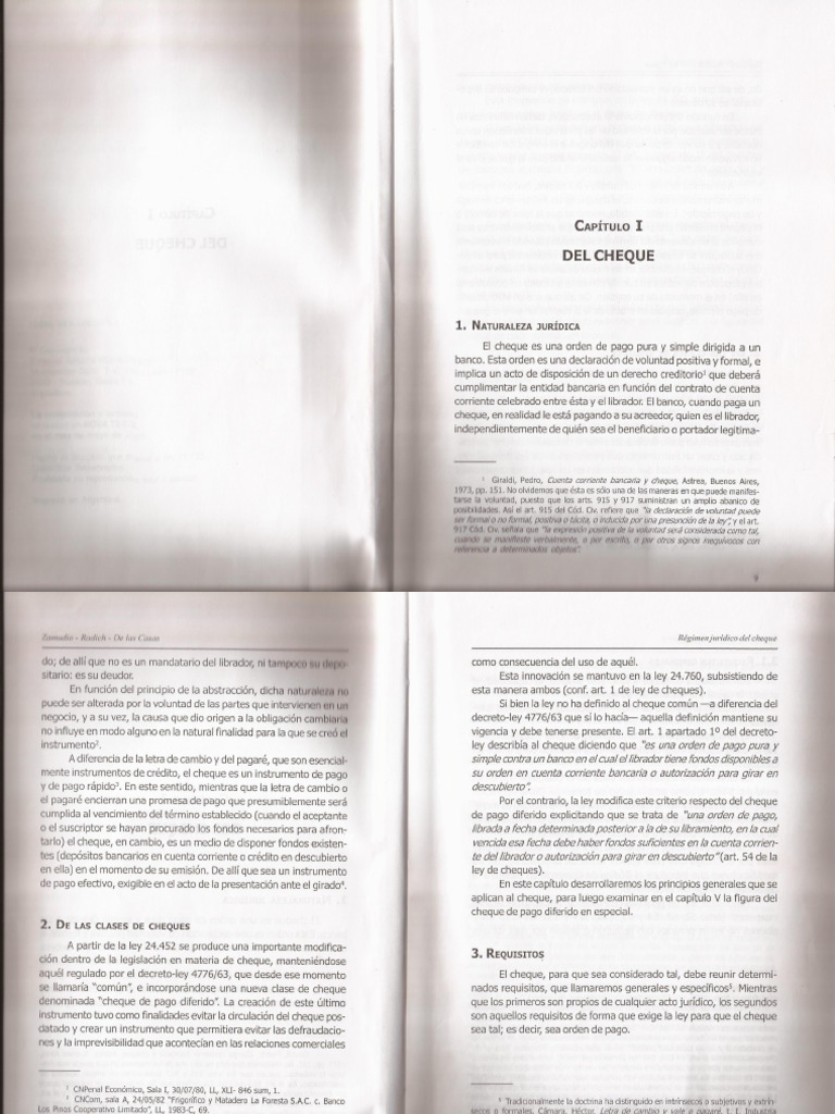 CHEQUE Concepto y Requisitos | PDF