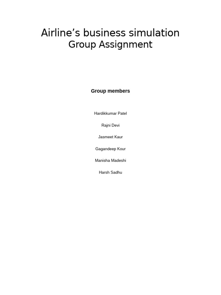 Airline Business Simulation Report | PDF | Airlines | Aircraft
