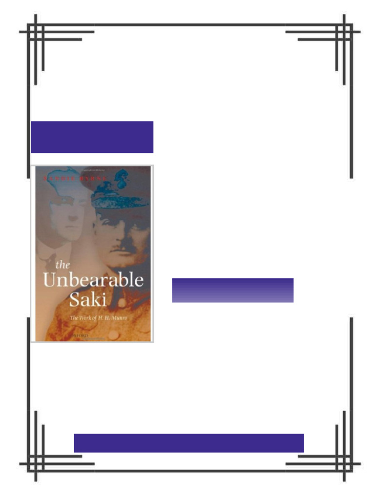 The Unbearable Saki The Work of H H Munro Sandie Byrne ebook enhanced ...
