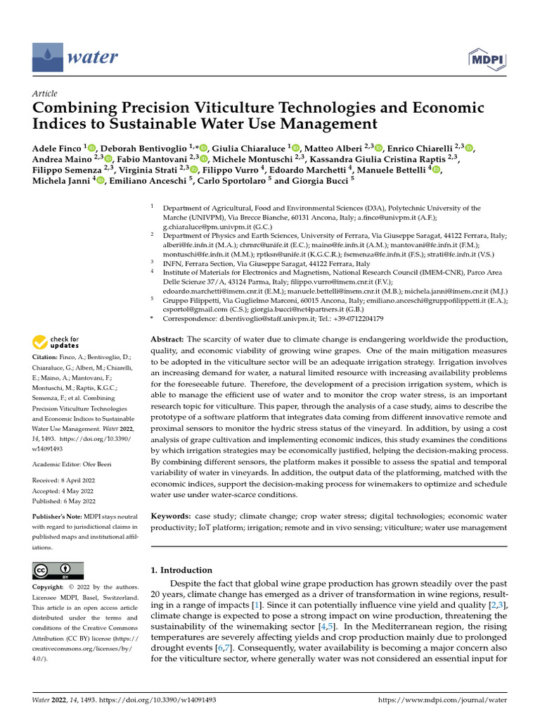 Sustainable Water Management in Viticulture | PDF | Viticulture | Vineyard