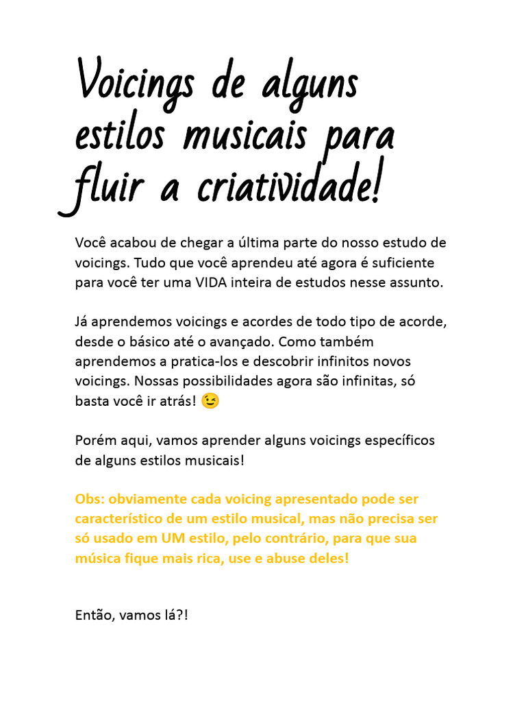 Capítulo 3 - Clique Aqui!.docx (1) | PDF | Acorde (música) | Jazz