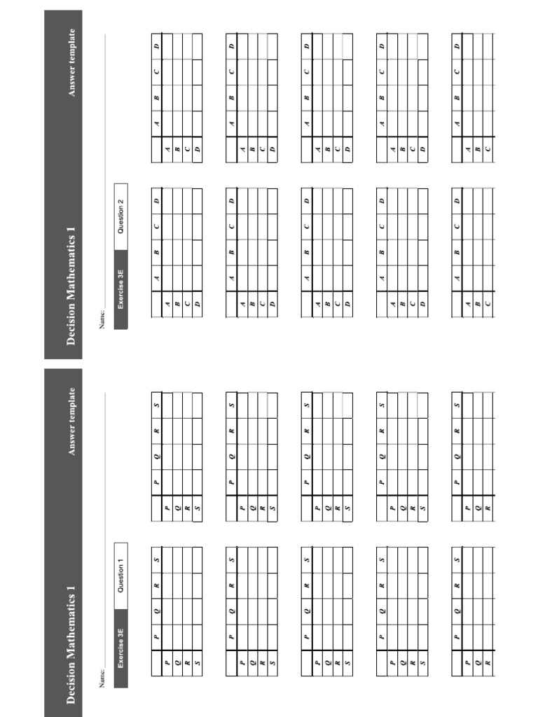 d1 Answer Sheets Floyds | PDF
