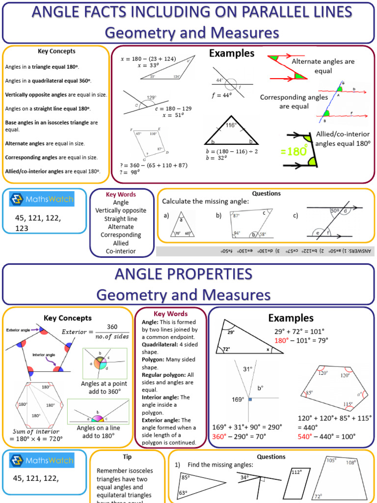 Angle Properties and Geometry Concepts | PDF | Shape | Triangle
