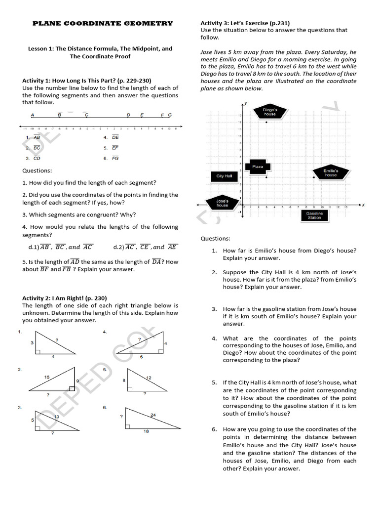 Lesson 1 Distance Midpoint Coordinate Proof | PDF | Cartesian ...