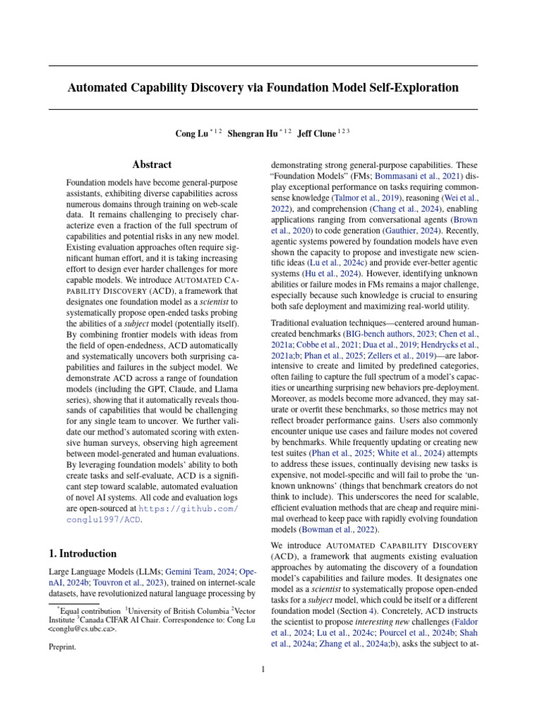 Automated Capability Discovery via Foundation Model Self-Exploration ...