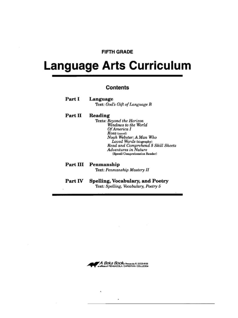 5th Grade LA Curriculum | PDF