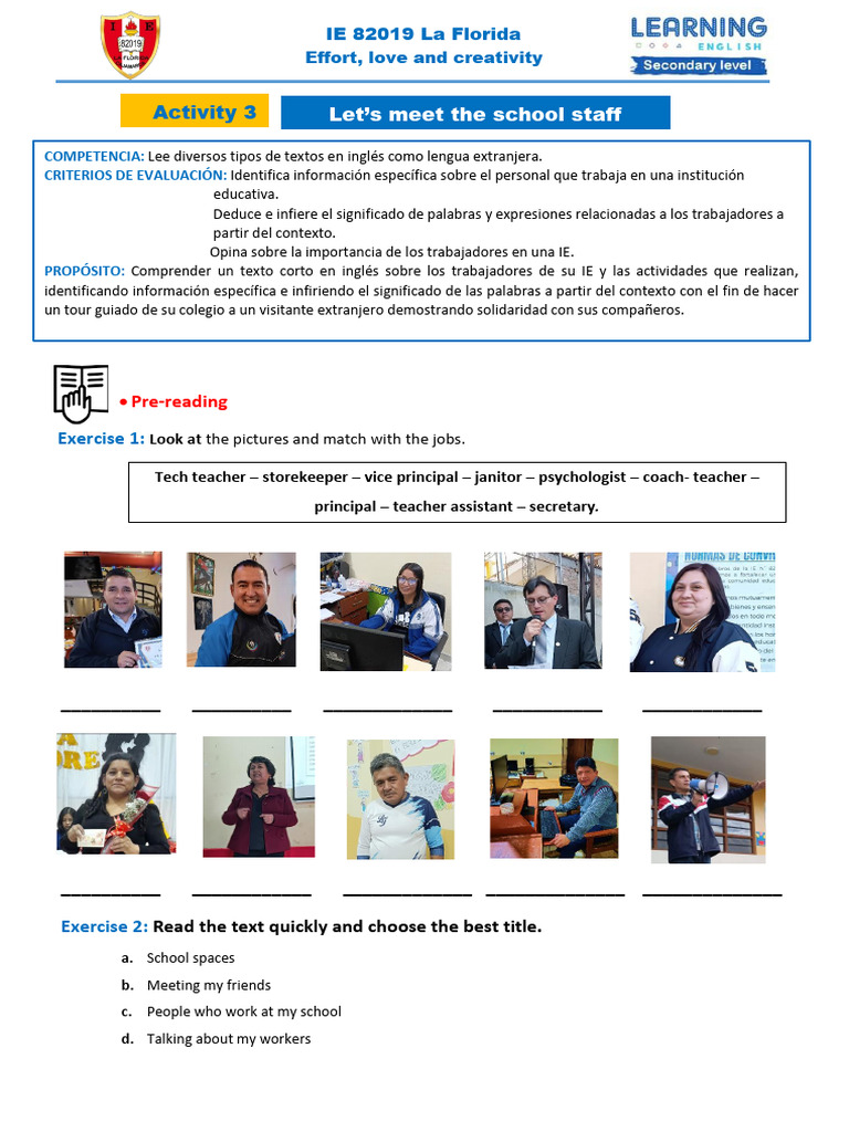 School Staff Roles and Responsibilities | PDF | Classroom
