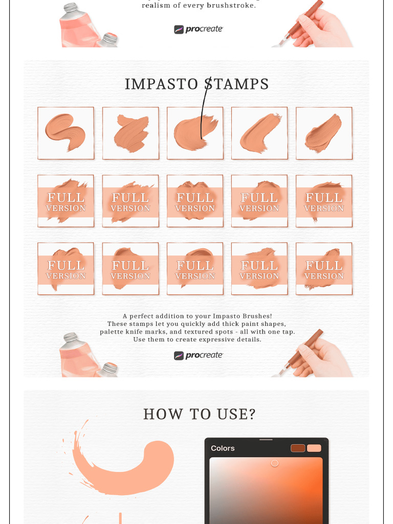 Free 20 Realistic Oil Impasto Procreate Brushes - Acrylic, Texture ...