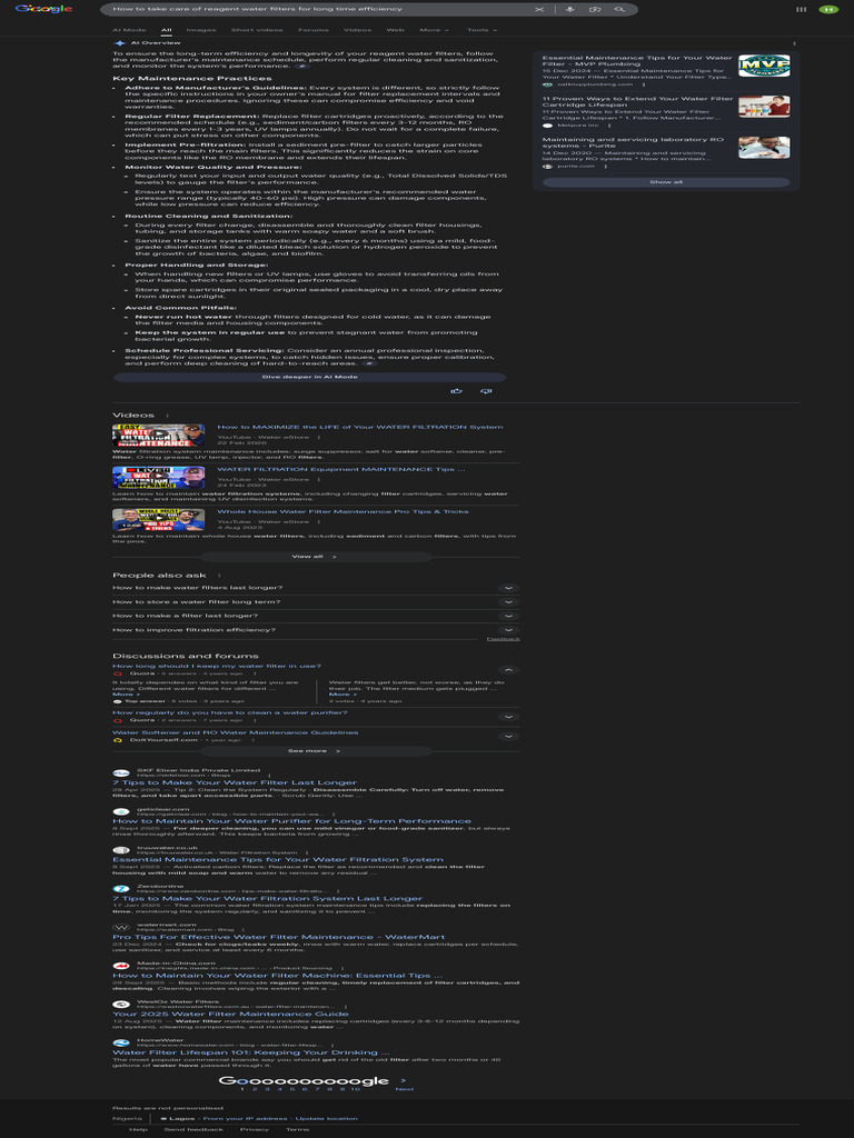 How to Take Care of Reagent Water Filters for Long Time Efficiency ...