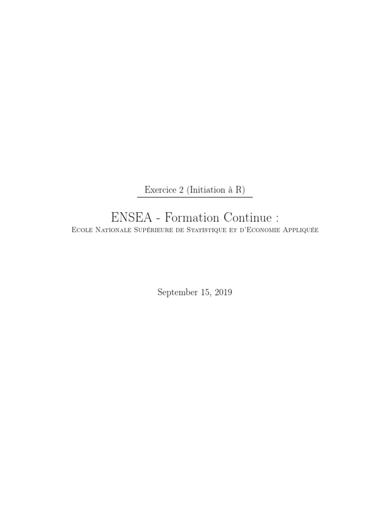 Exercice R : Manipulation de données | PDF