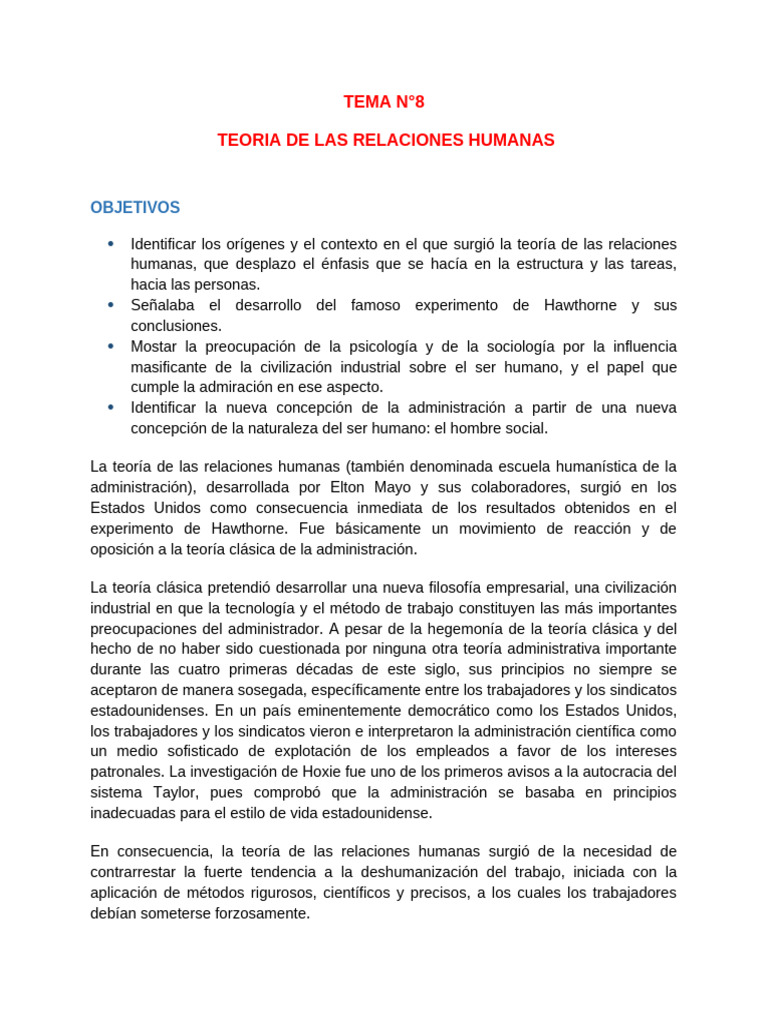 Primera Fase Del Experimento de Hawthorne | PDF