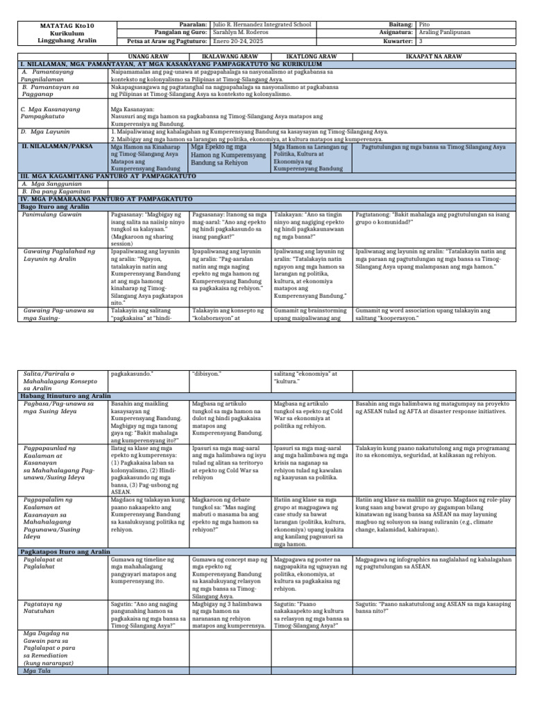 DLL AP 8 Q3 Week 2 | PDF