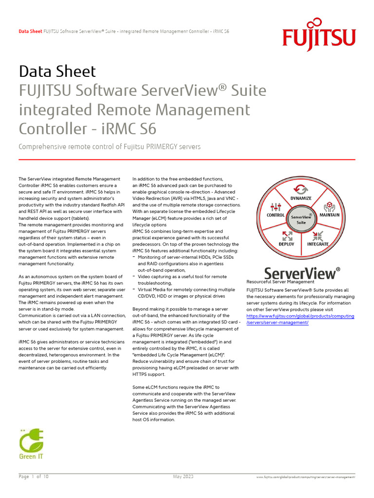 Fujitsu iRMC S6 Remote Management Controller | PDF | Server (Computing ...