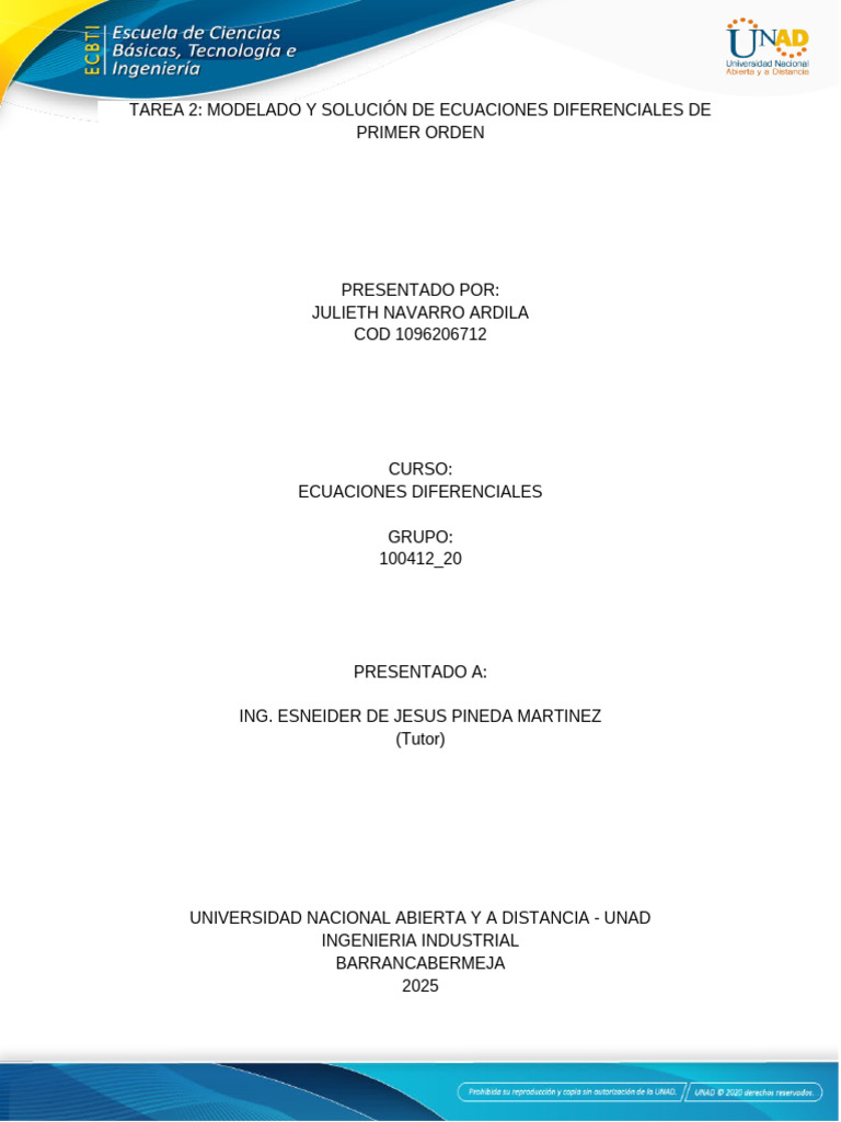 Act 2 - Ecuaciones Diferenciales | PDF | Ecuaciones | Ecuaciones diferenciales