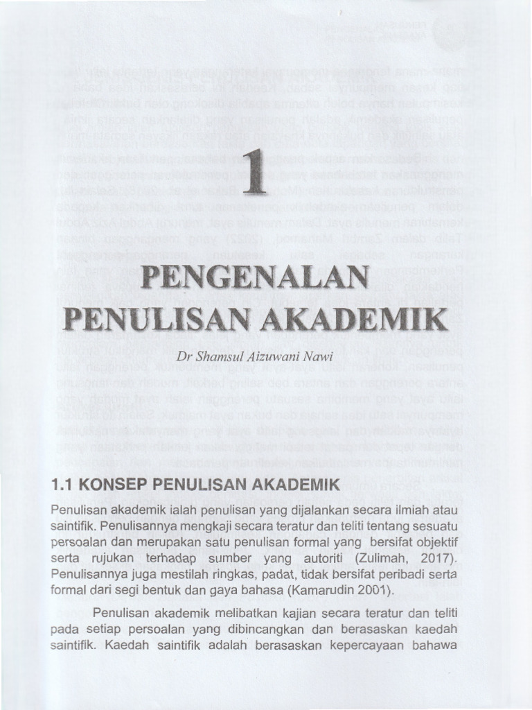 Bab 1-Penulisan Akademik | PDF