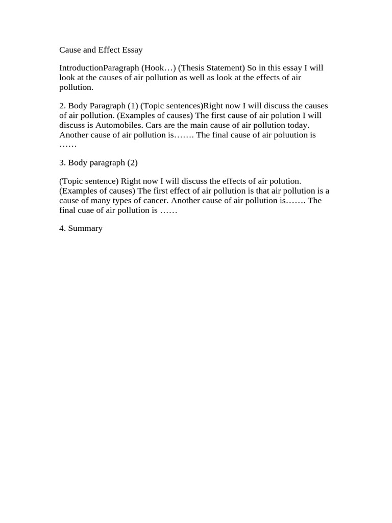 Cause and Effect Essay | PDF