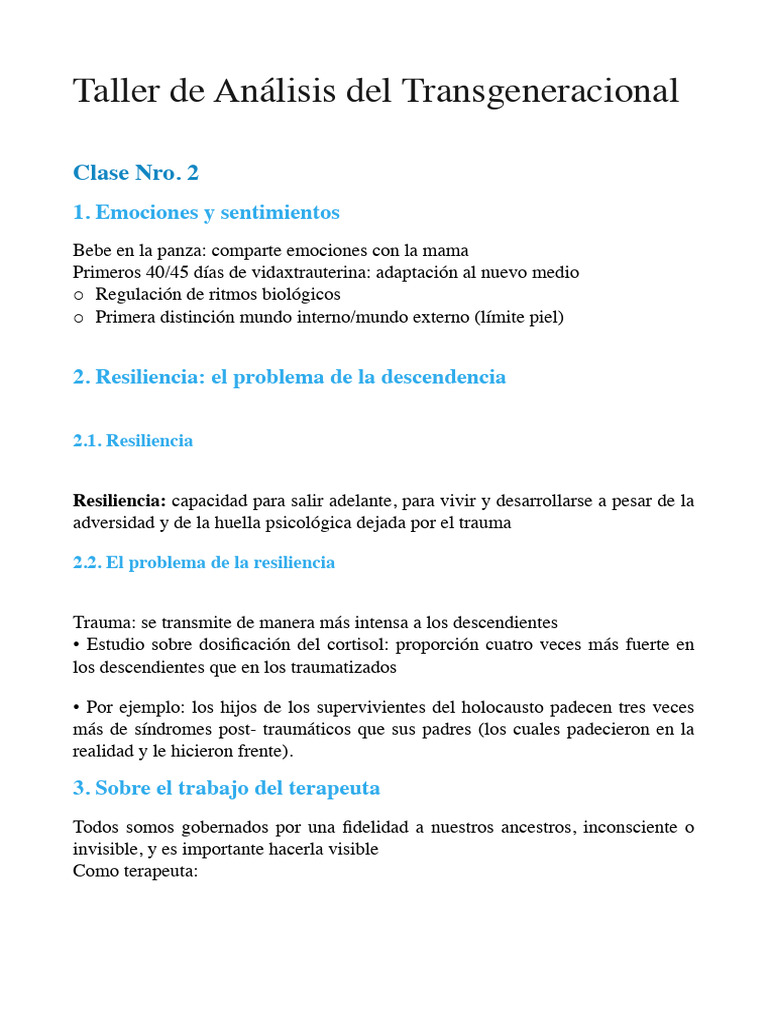 Arbol Transgeneracional Clase 2 PDF | PDF | Parto | Sicología