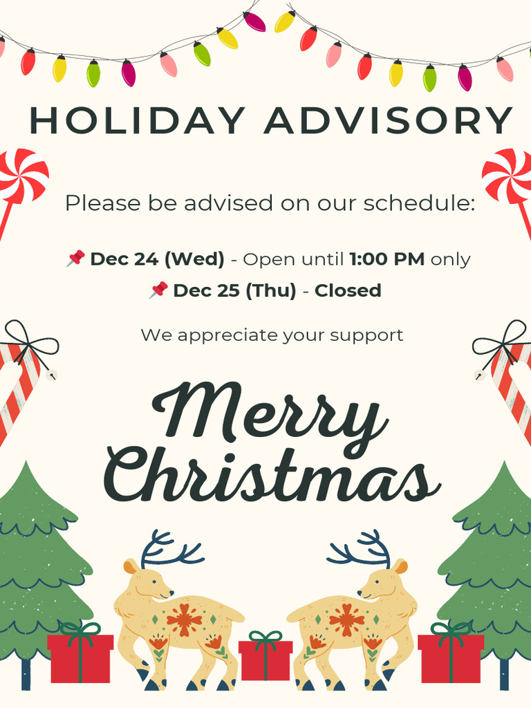 Holiday Advisory - 20251224 - 074427 - 0000 | PDF