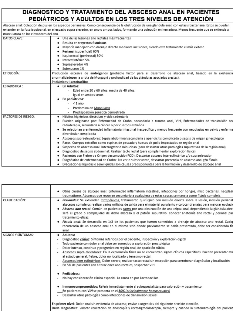 Absceso Anorrectal.docx | PDF | Medicina CLINICA | Enfermedades y trastornos humanos