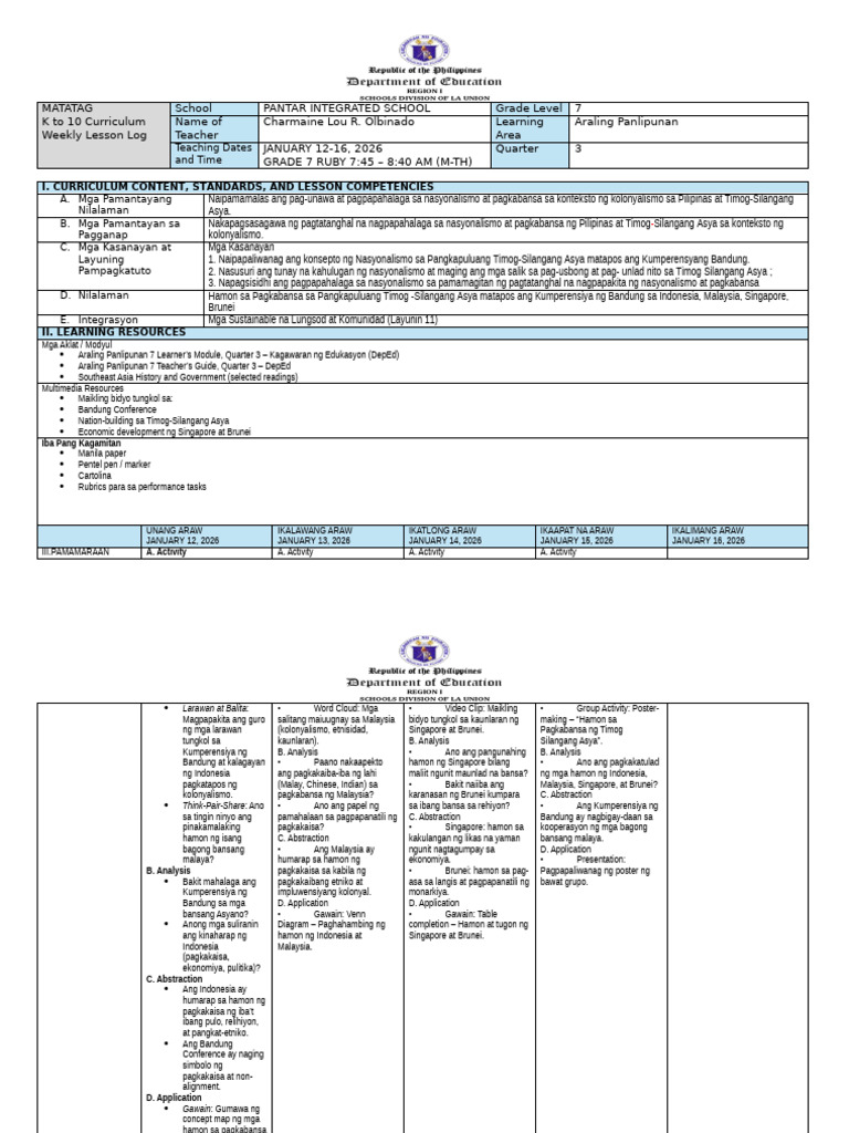 Dll AP 7 q3 Wk 8 | PDF