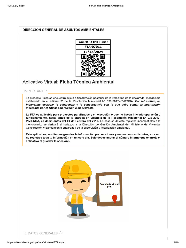 FTA Ficha Técnica Ambiental | PDF | Agua | Alcantarillado