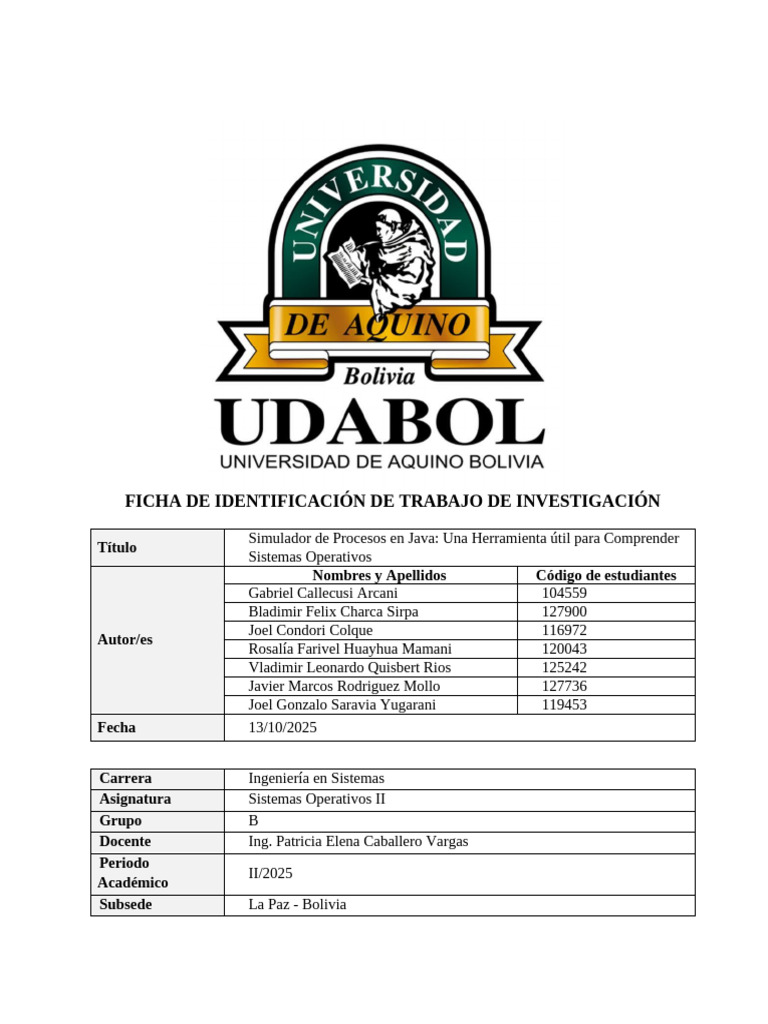 Simulador de Procesos en Java para Sistemas Operativos | PDF | Sistema ...