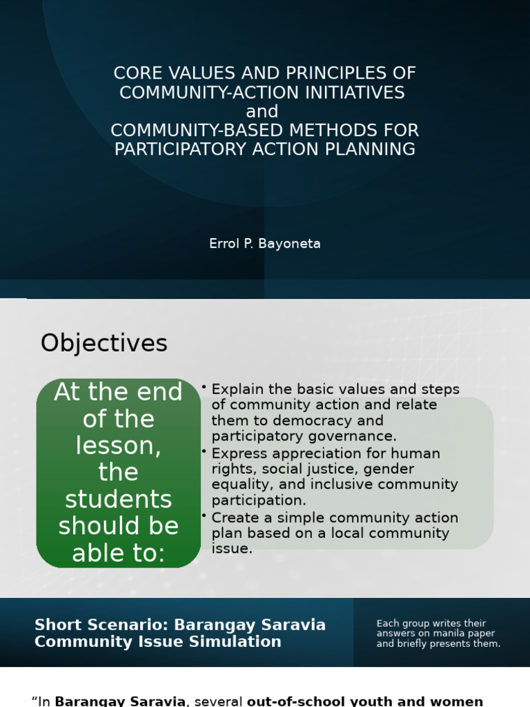 Lesson 6 7 Core Values and Principles of and Community Based Methods ...