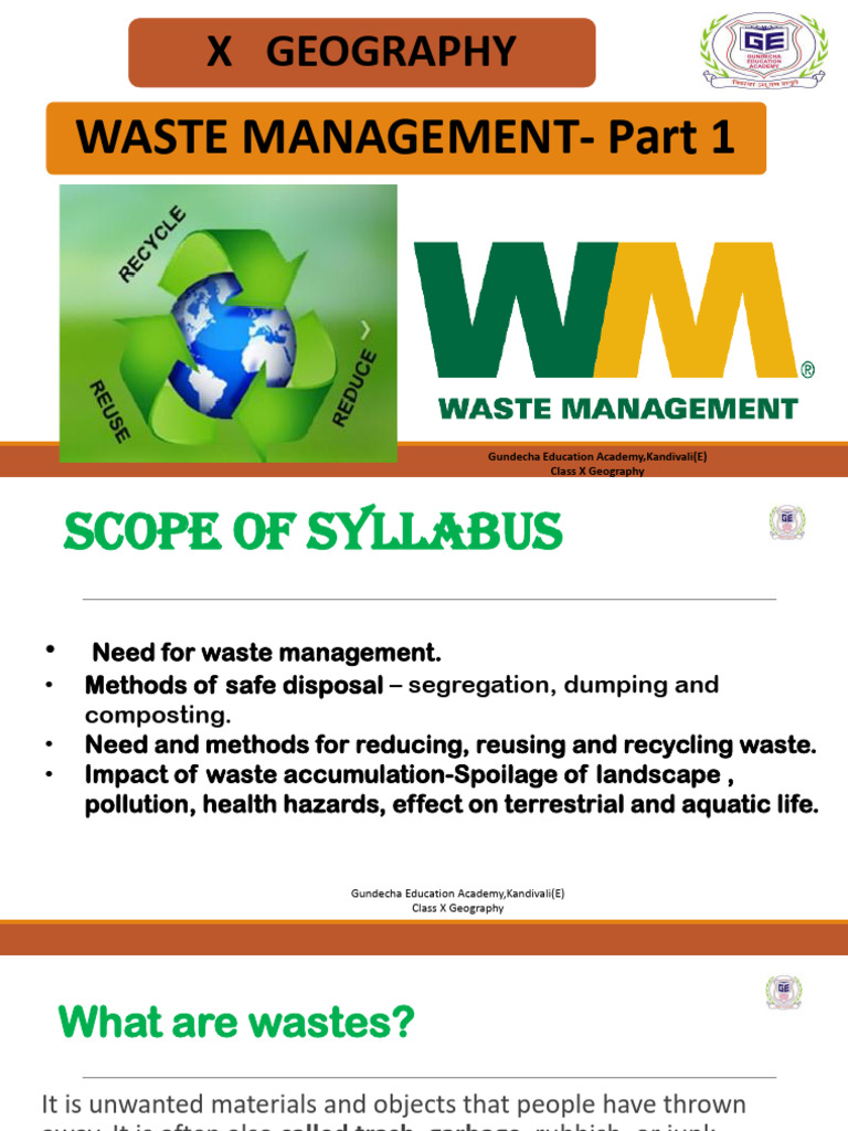 x Geography - Waste Management Part 1 | PDF | Waste | Waste Management
