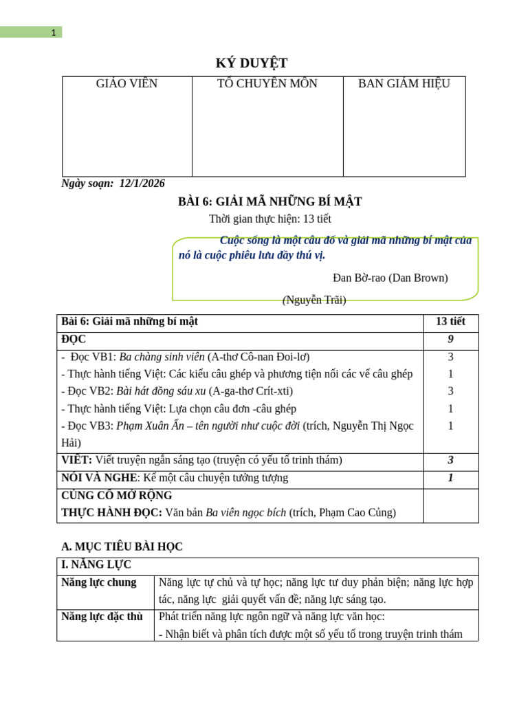 Ngữ Văn 9-Bài 6- Giải Mã Những Bí Mật | PDF