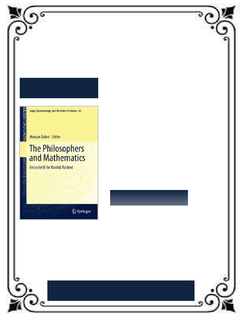 The Philosophers and Mathematics Festschrift for Roshdi Rashed Hassan ...
