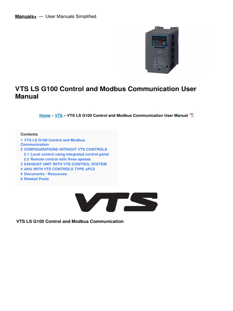 Ls g100 Control and Modbus Communication Manual | PDF | Frequency ...