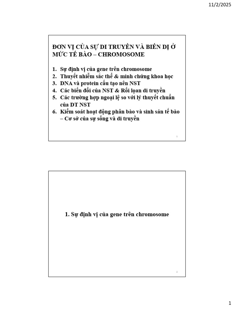 3A. 2025-Don Vi Di Truyen Va Bien Di o Muc Te Bao- Chromosome.pptx | PDF