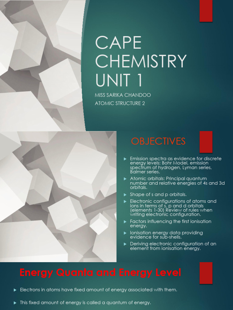 Chem u1 Atomic Structure 2 | PDF | Emission Spectrum | Energy Level