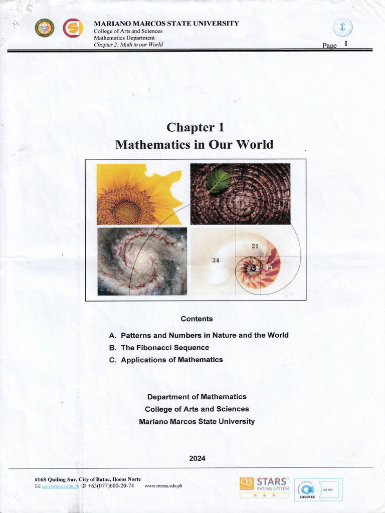 Chapter 1 Mathematics in Our World | PDF