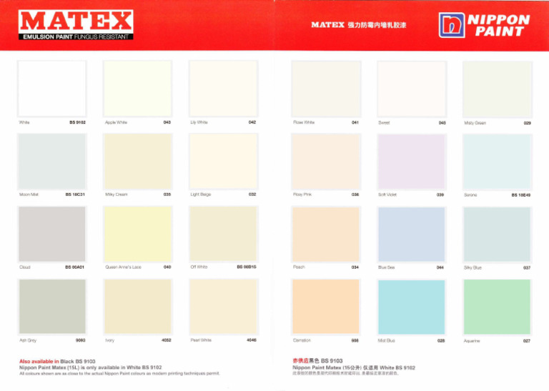 Matex Emulsion Color Chart | PDF