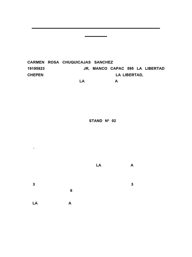 Contrato de Arrendamiento de Un Stan - Patricia Judith Calderon Calixto ...