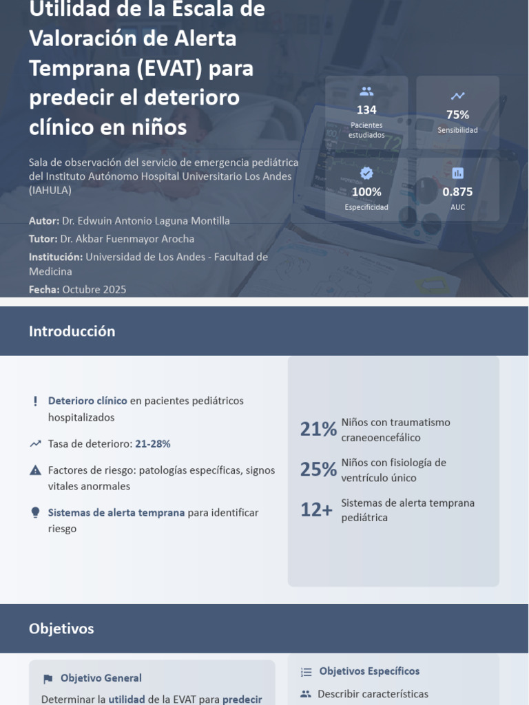 Utilidad de La Escala de Valoración de Alerta Temprana (EVAT) Para Predecir El Deterioro Clínico ...