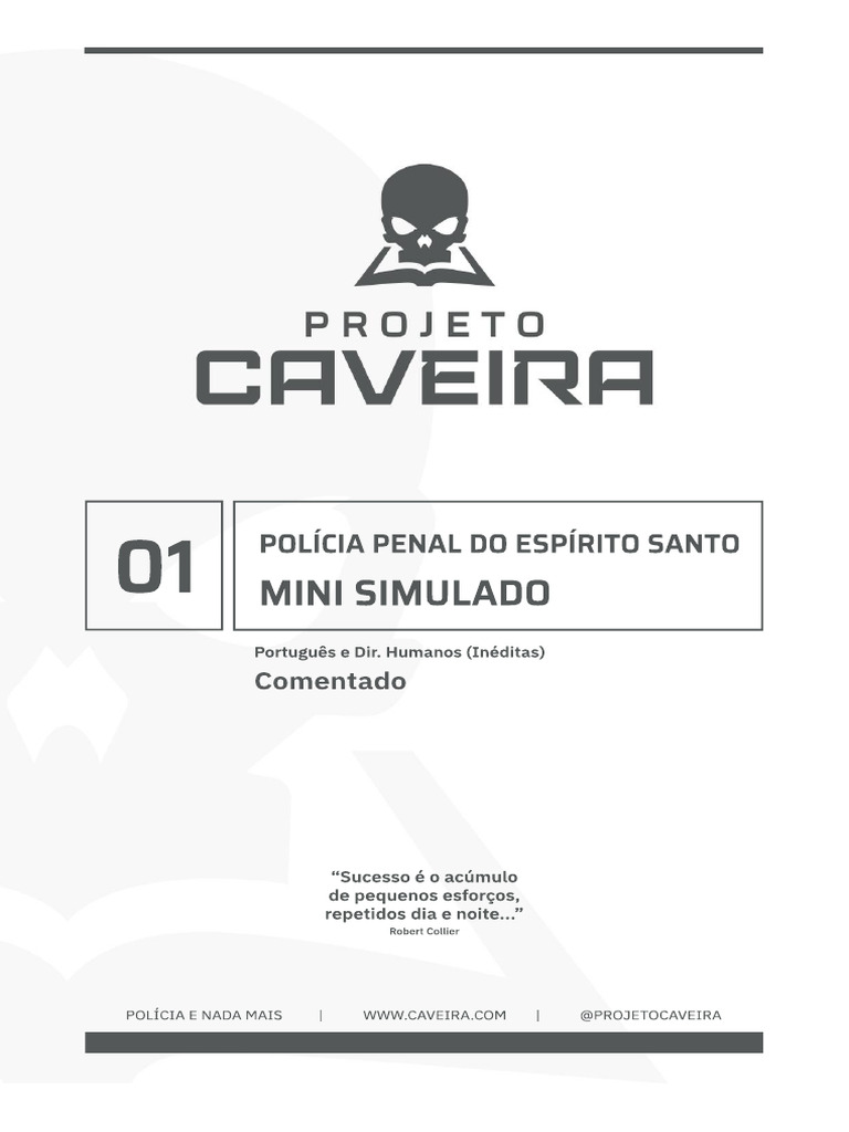 (Comentado) 1º Mini PPES - Projeto Caveira | PDF | Pronome | Substantivo