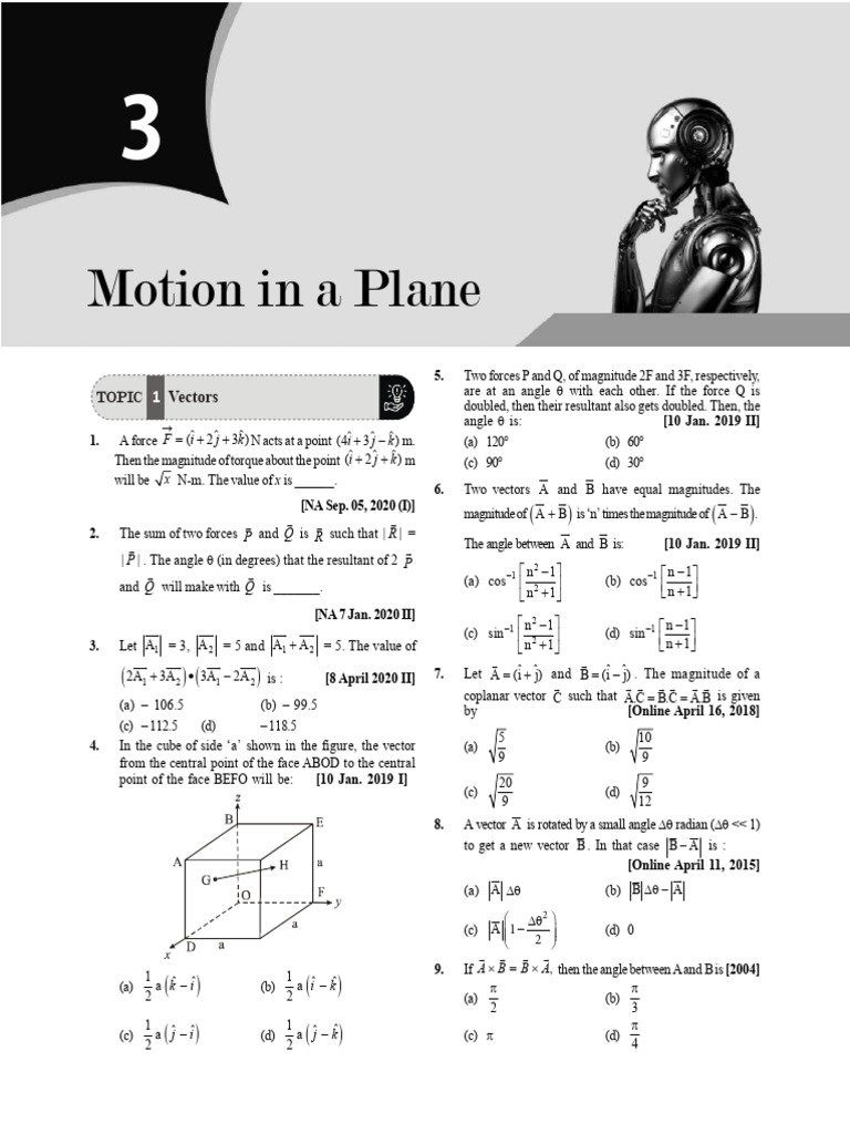 Motion in Plane | PDF | Force | Angle