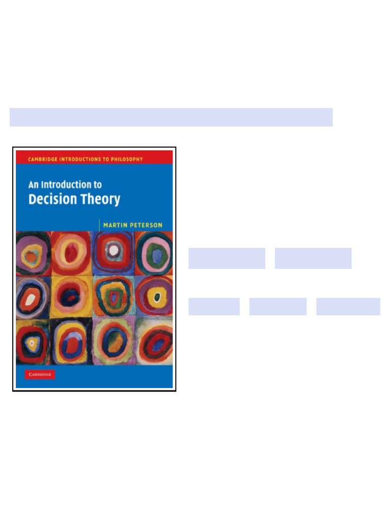 Introduction to Decision Theory An Full Access | PDF