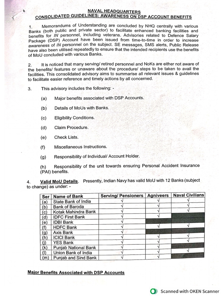 Mou Bank Comparison Sheet | PDF