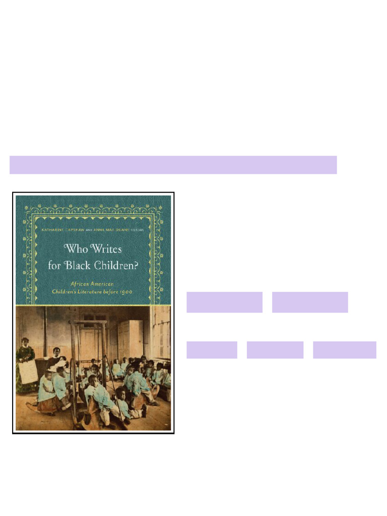 Who Writes For Black Children African American Childrens Literature ...
