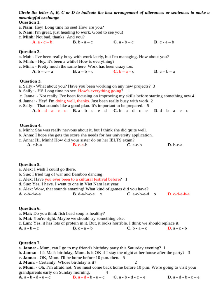 Sentence Arrangement Practice for English | PDF | Learning | Invention