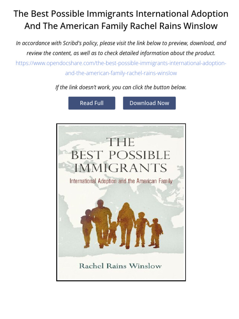 The Best Possible Immigrants International Adoption And The American ...