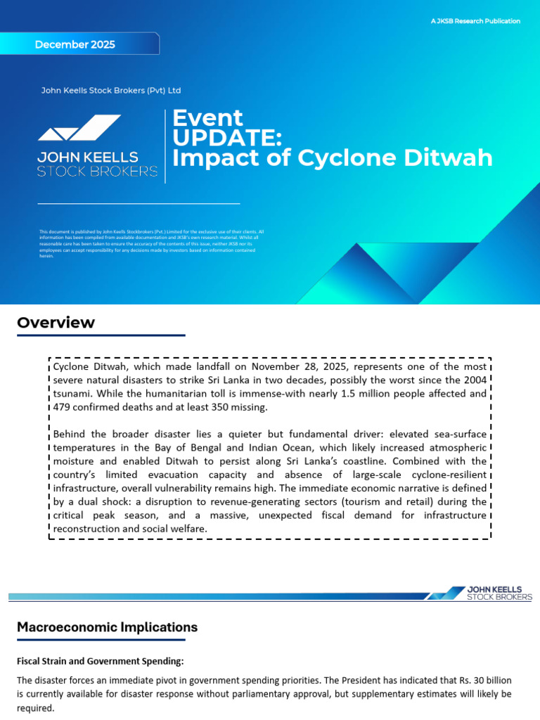 Ditwa_JKSB_Event_Update - Impact of Cyclone Ditwah | PDF | Inflation ...