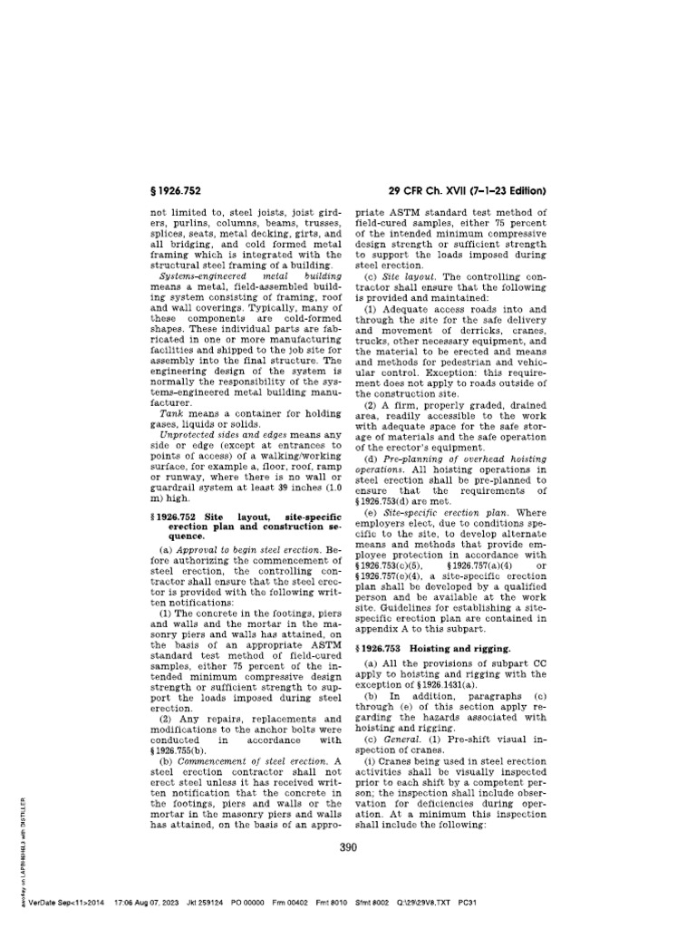 (1926-Subpart R) Steel Erection | PDF