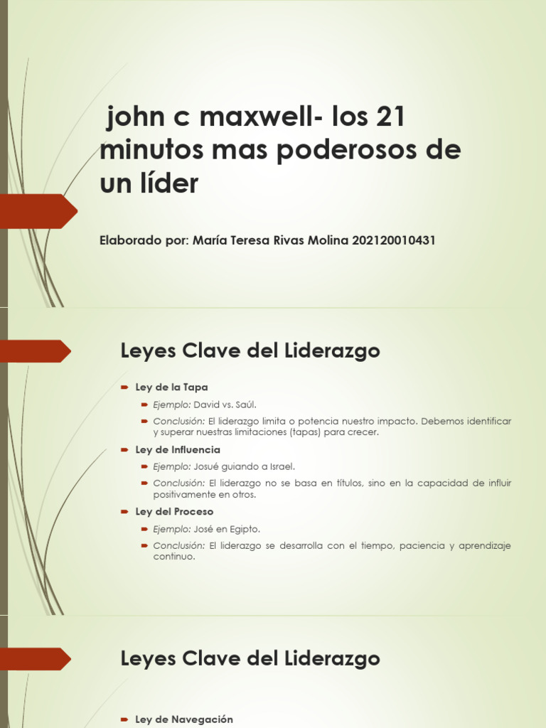John c Maxwell- Los 21 Minutos Mas | PDF